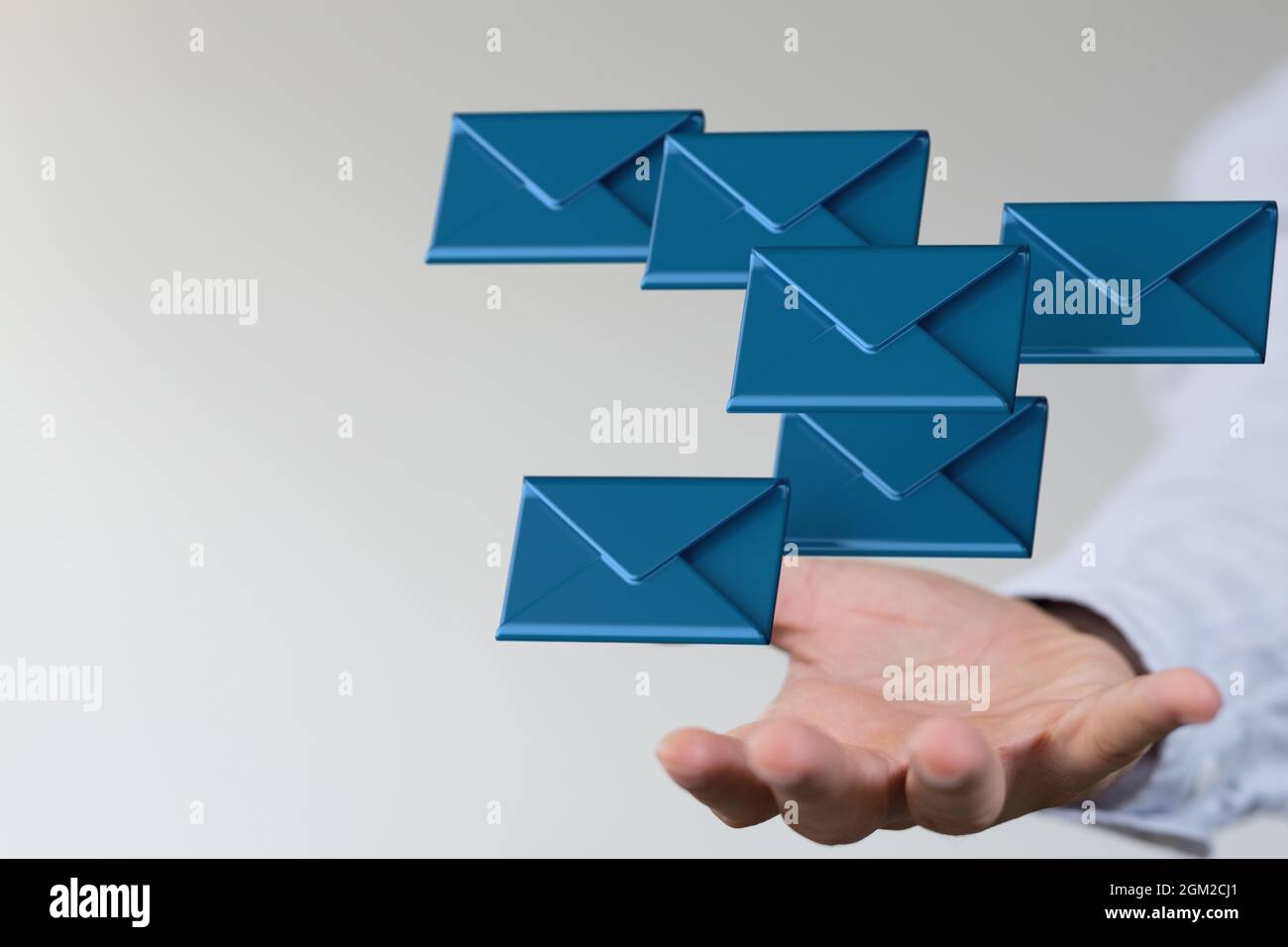 3D rendering of email inbox electronic communication graphics Stock ...