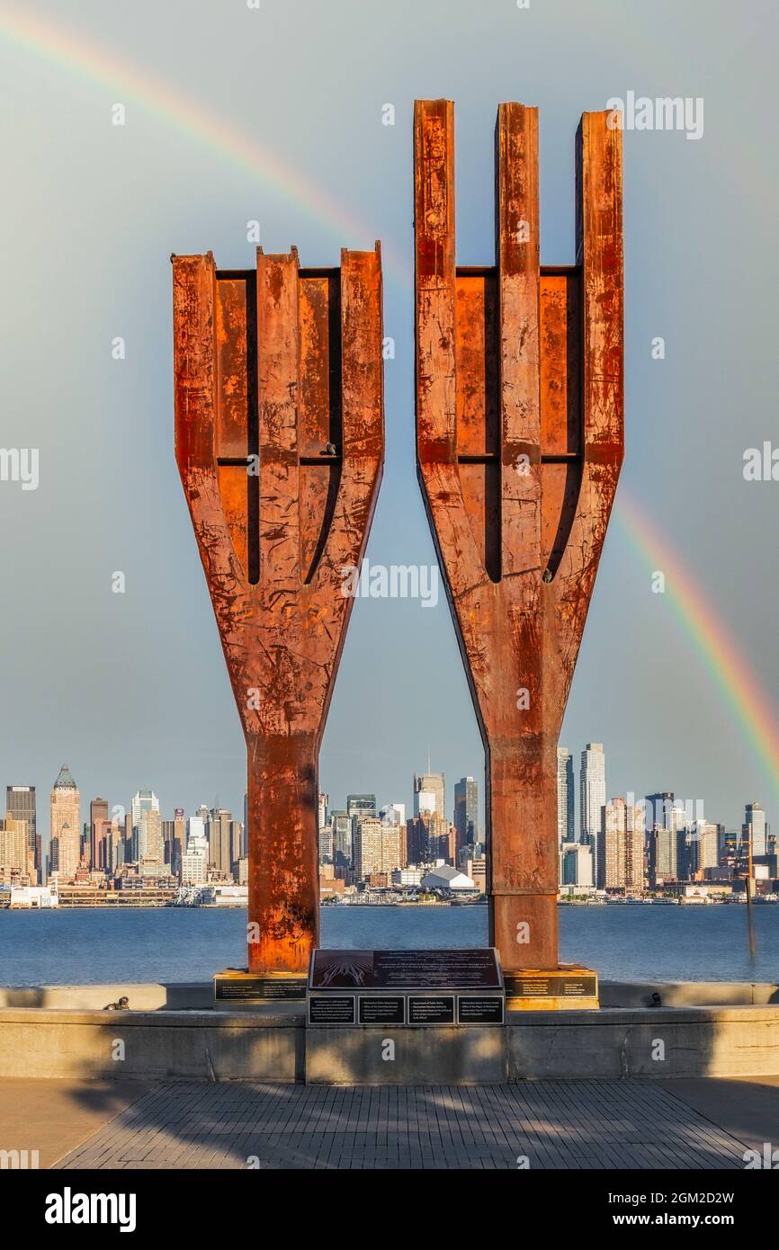 Hudson Riverfront 9/11 Memorial - Steel tridents salvaged from the ...