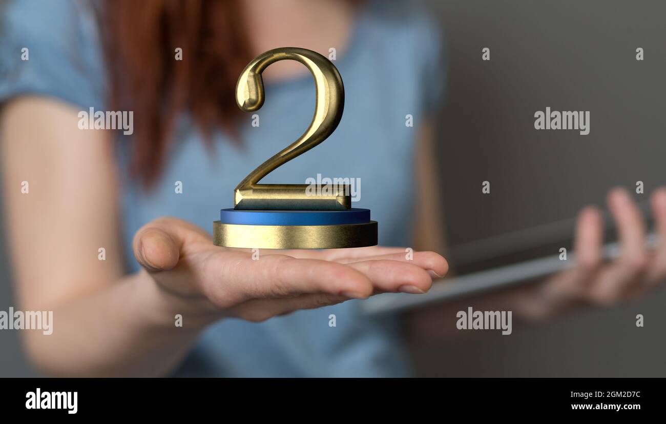 3D rendering of 2nd award prize Stock Photo - Alamy