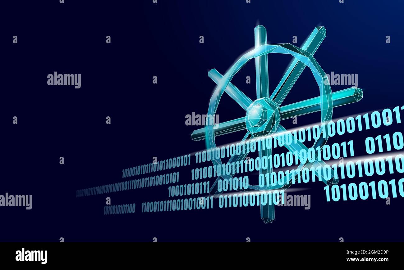 Wheel Helm Computer Developer App Concept Business Digital Open Source Program Data Coding