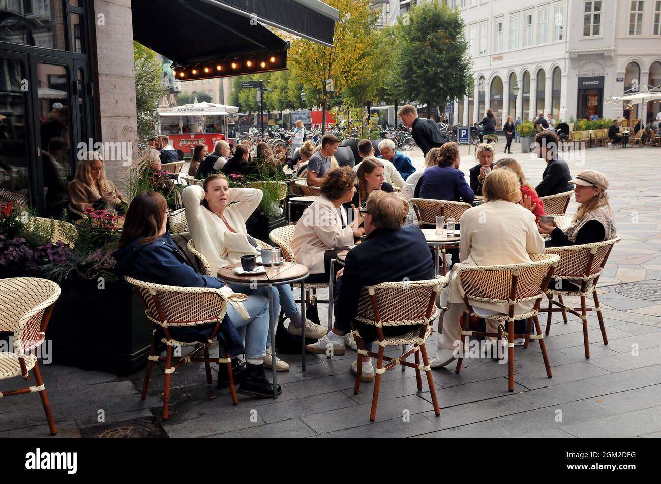 Copenhagen, Denmark.,16 September 2021 /outdoor servce at cafe norden ...