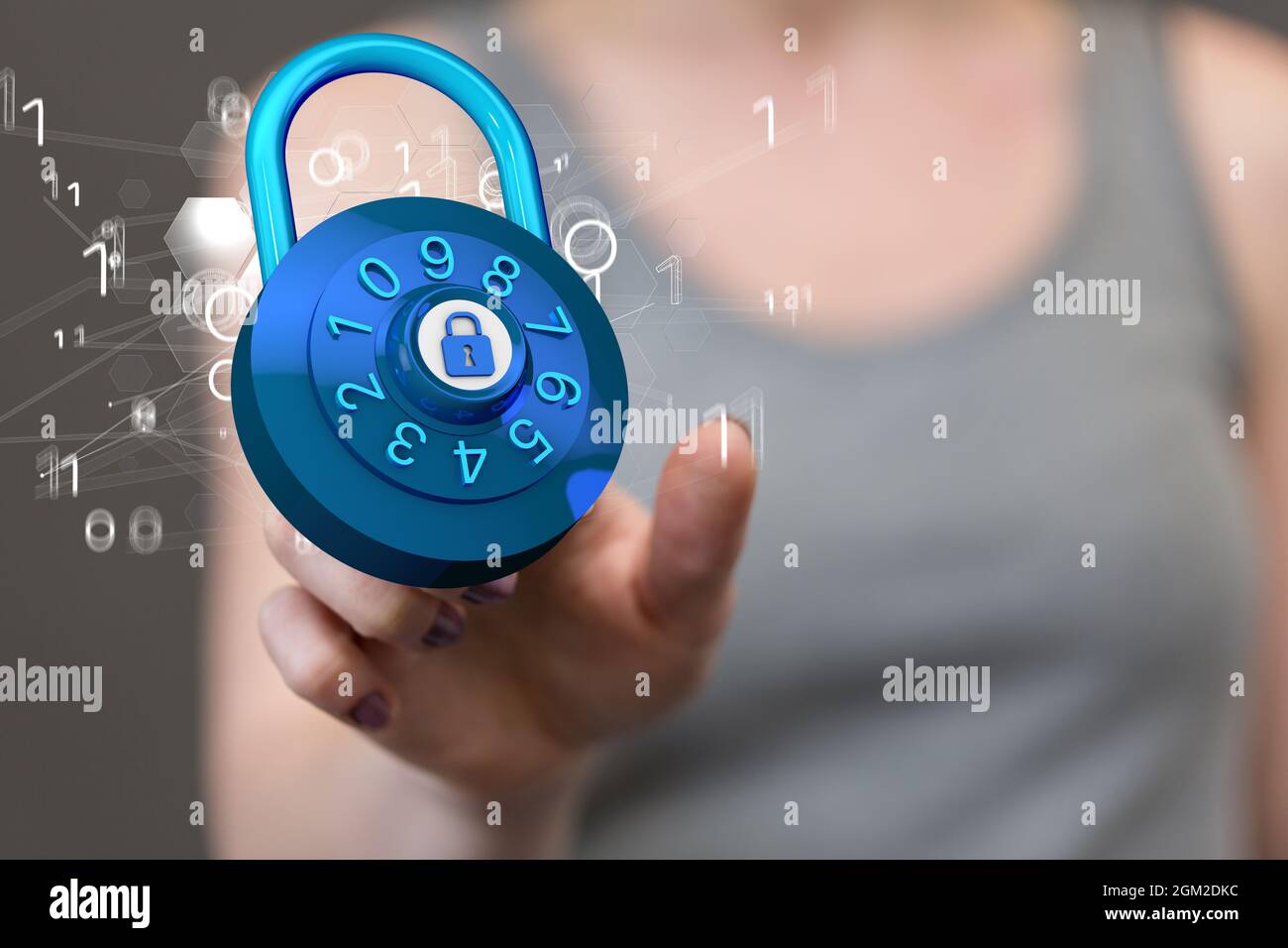 3D rendering of cybersecurity and information or network protection ...