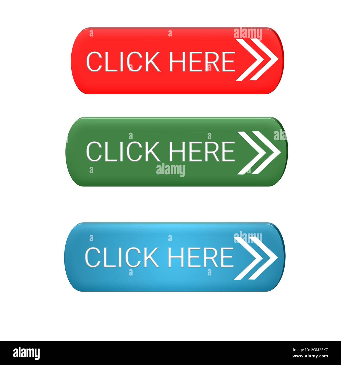 Click here buttons for web icon various color white background 3d Stock ...