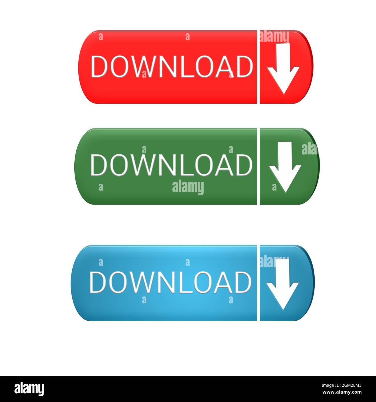 download and upload buttons various color white background 3d Stock ...