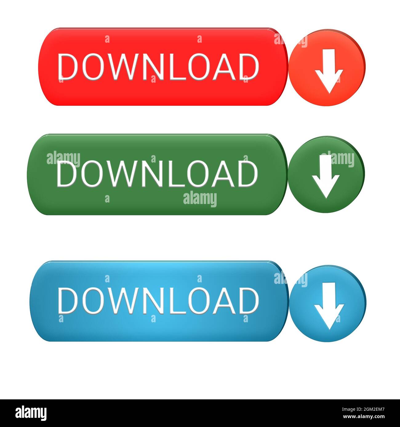 download and upload buttons various color white background 3d Stock ...