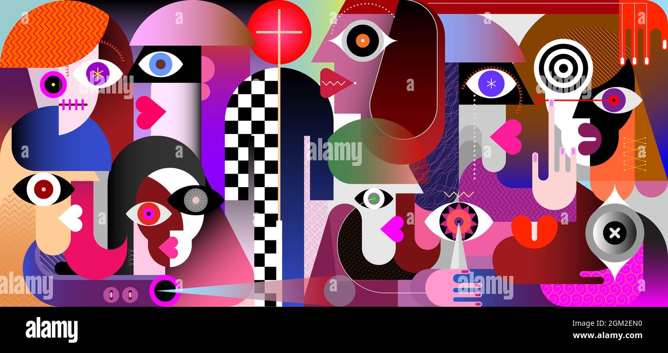 The advent of the messiah. Modern abstract art vector illustration of ...