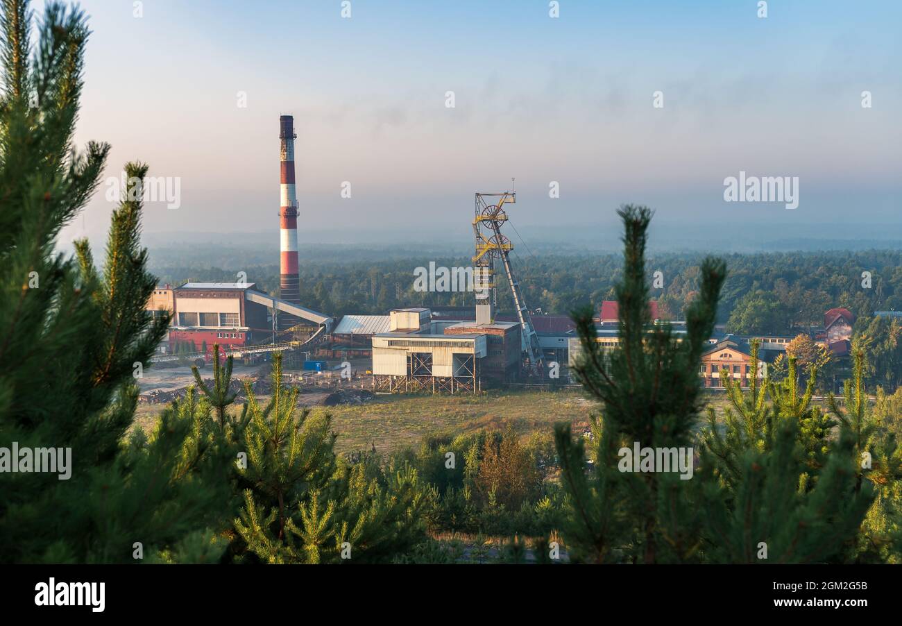 view of the mines surrounded by forests from the post-mining heap ...