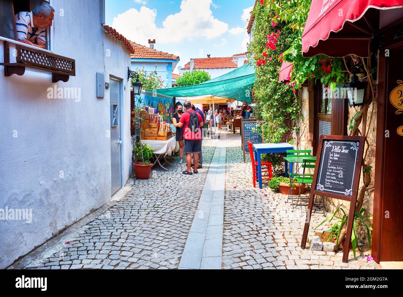 June, 2021 - Seferihisar, Izmir, Turkey: People, historical buildings ...