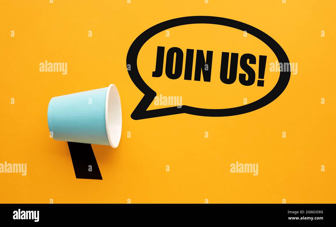Join team announcement megaphone hi-res stock photography and images ...