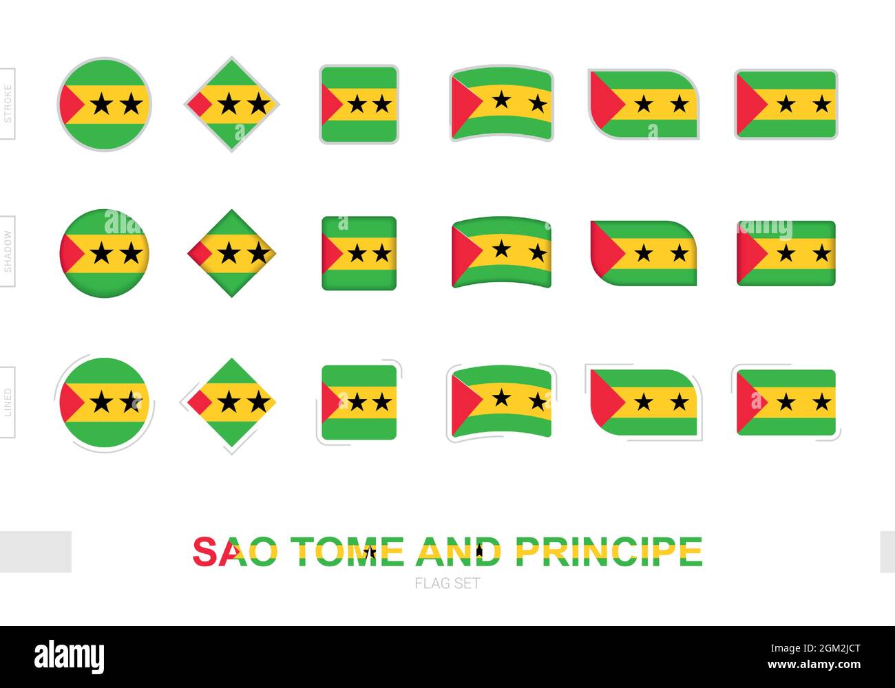Sao Tome and Principe flag set, simple flags of Sao Tome and Principe ...