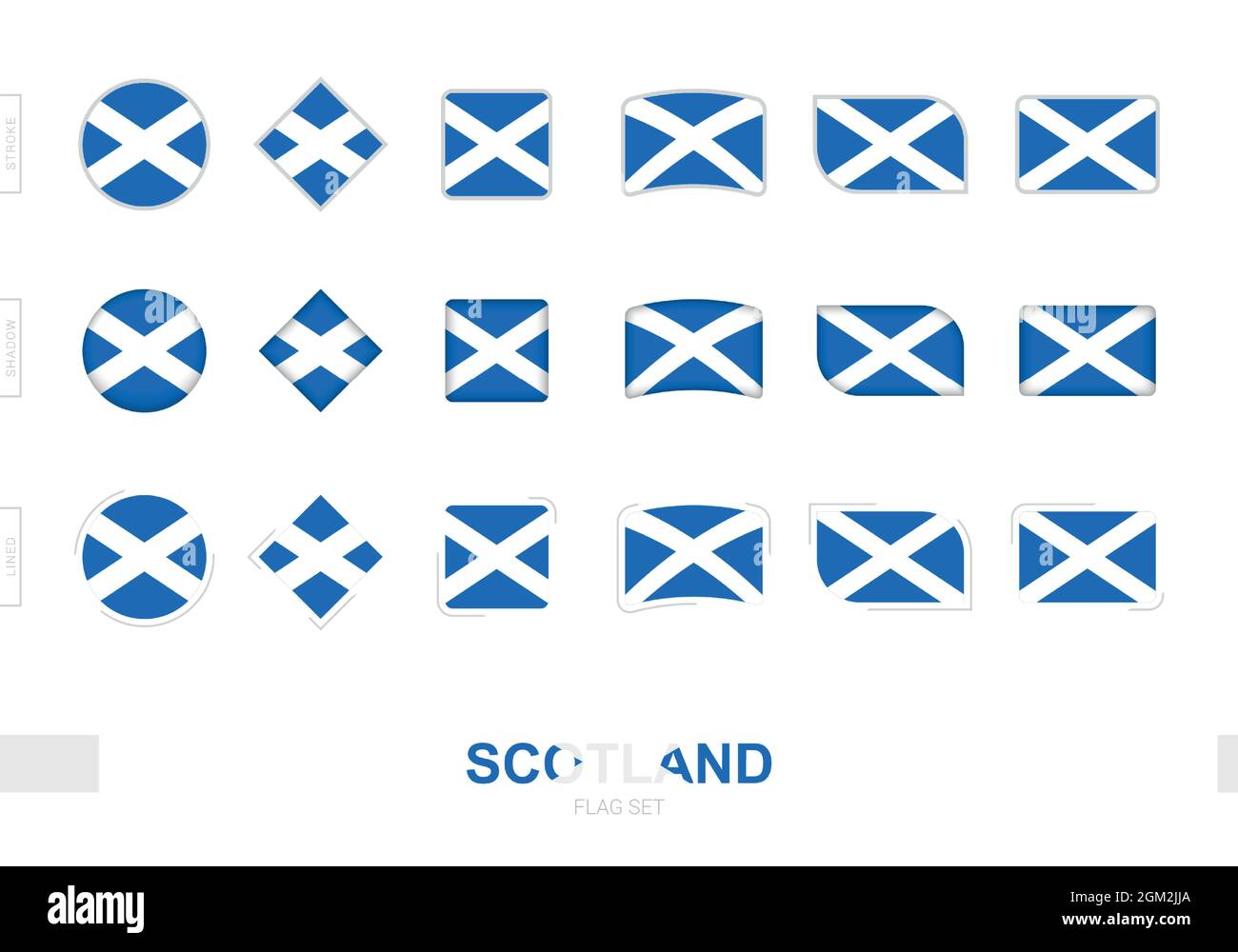 Scotland flag set, simple flags of Scotland with three different ...