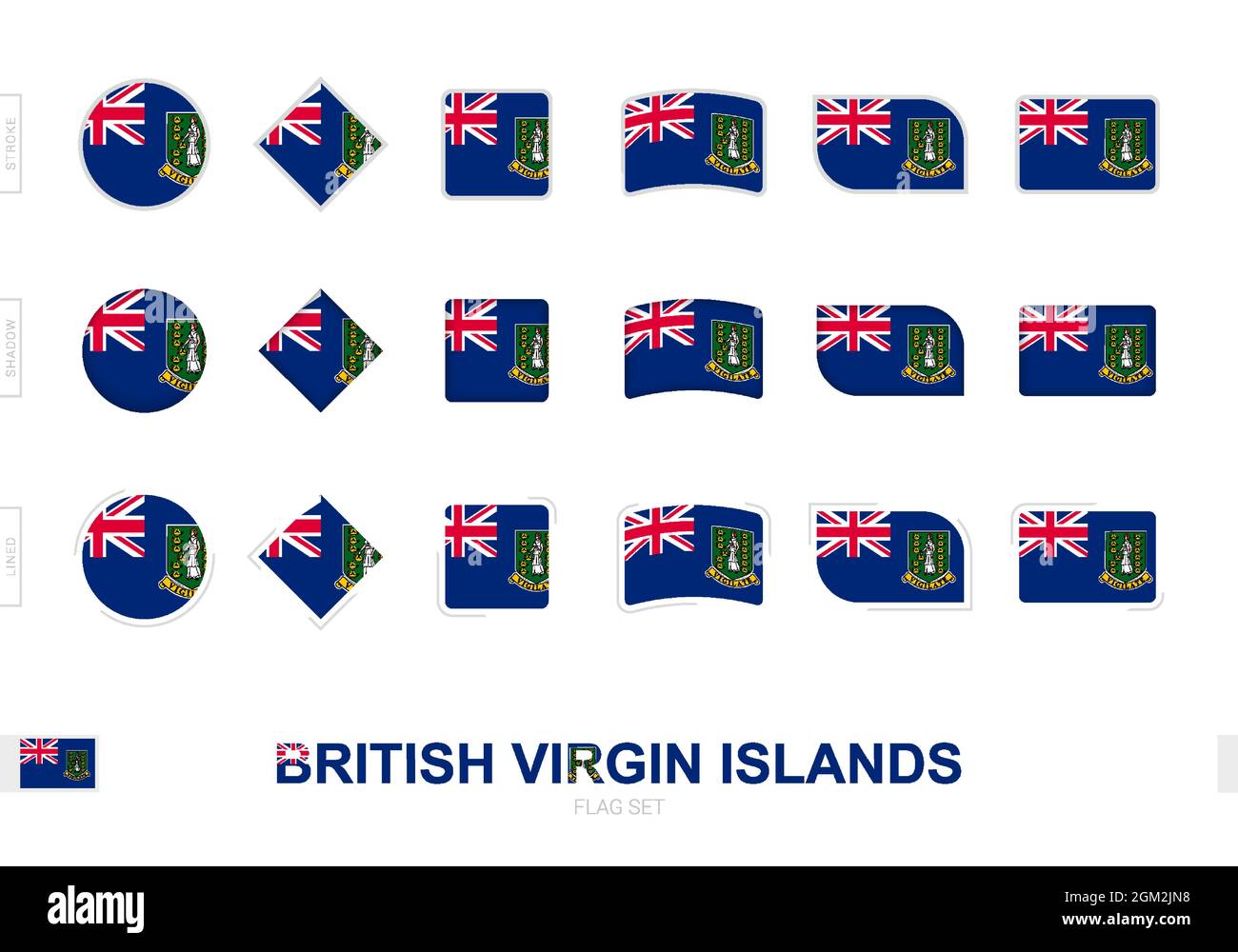 British Virgin Islands flag set, simple flags of British Virgin Islands ...