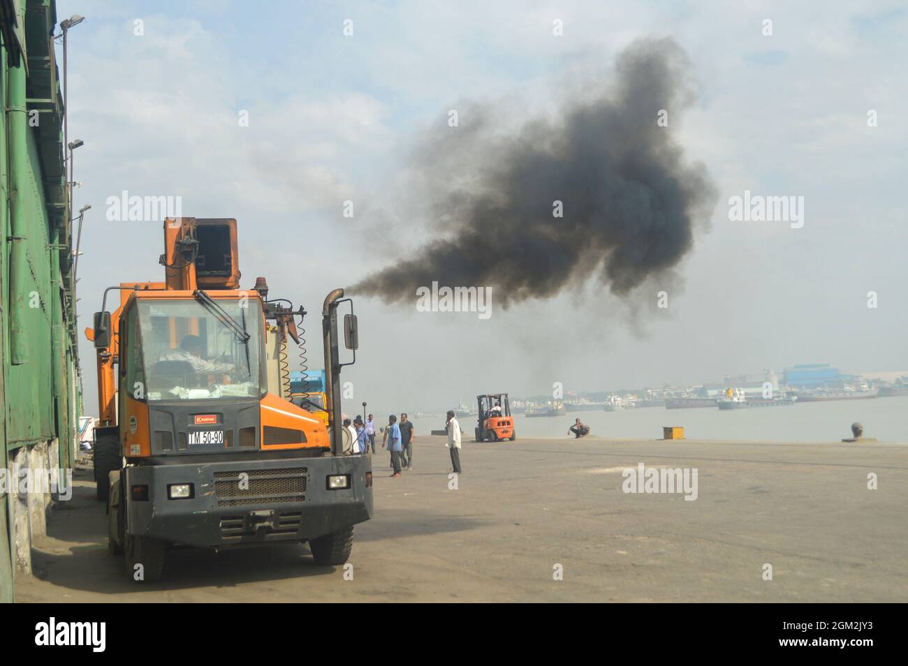 chittagong port activities with air pollution Stock Photo - Alamy