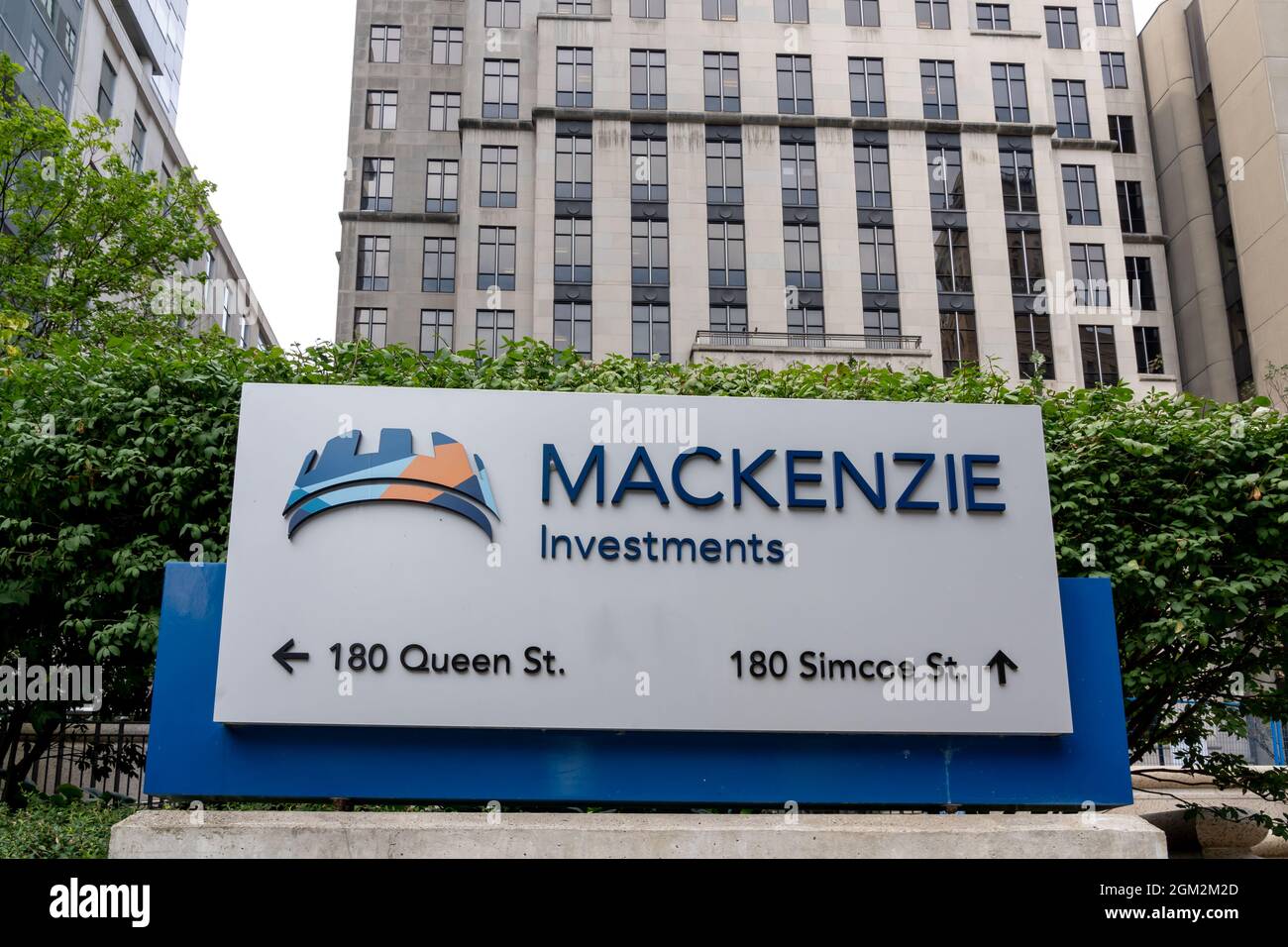 Toronto, Canada-August 25, 2021: Mackenzie sign on their headquarters ...
