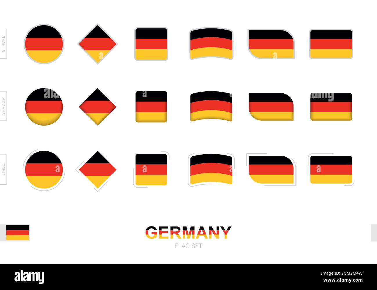 Germany flag set, simple flags of Germany with three different effects ...
