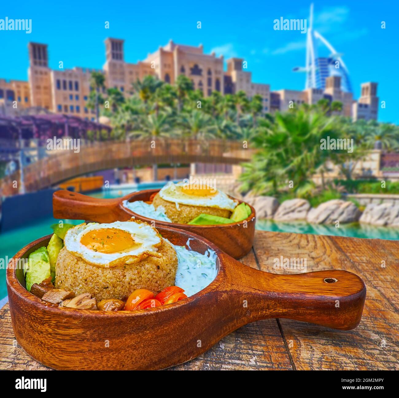 The tasty lunch on the outdoor terrace of the restaurant in Souk ...