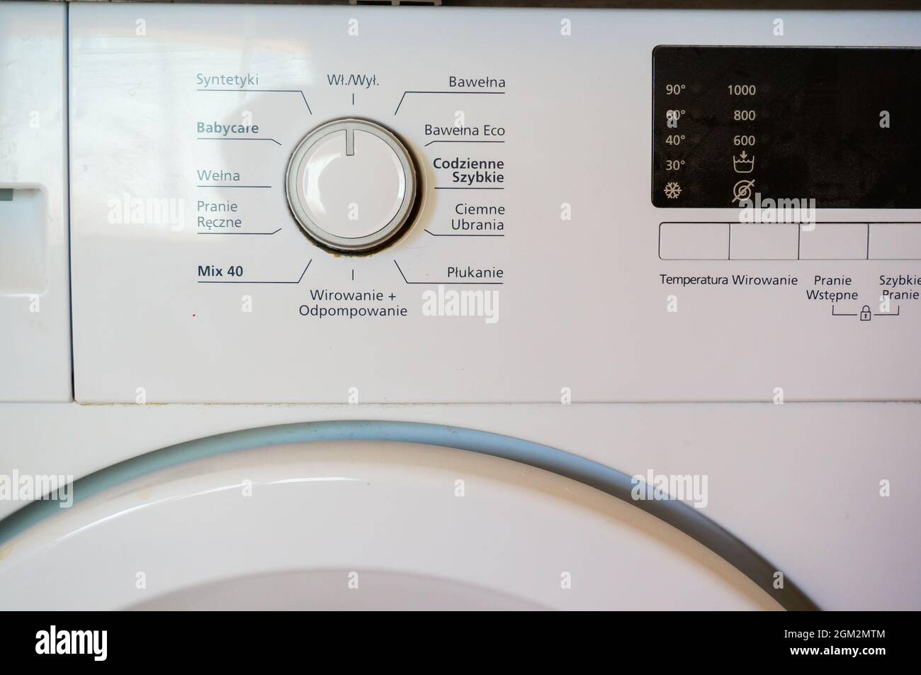 Closeup of a laundry machine buttons Stock Photo - Alamy