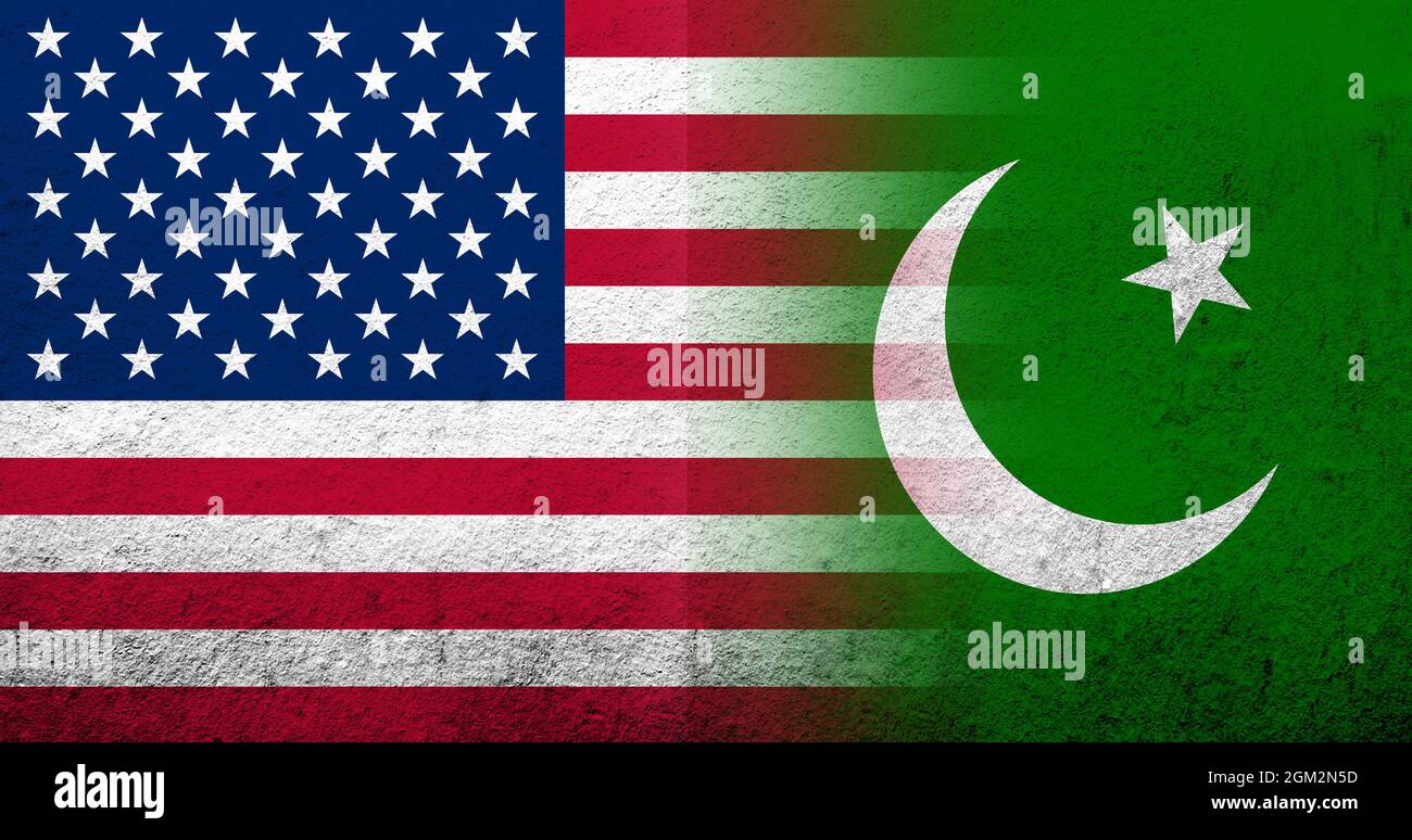 United States of America (USA) national flag Pakistan National flag ...