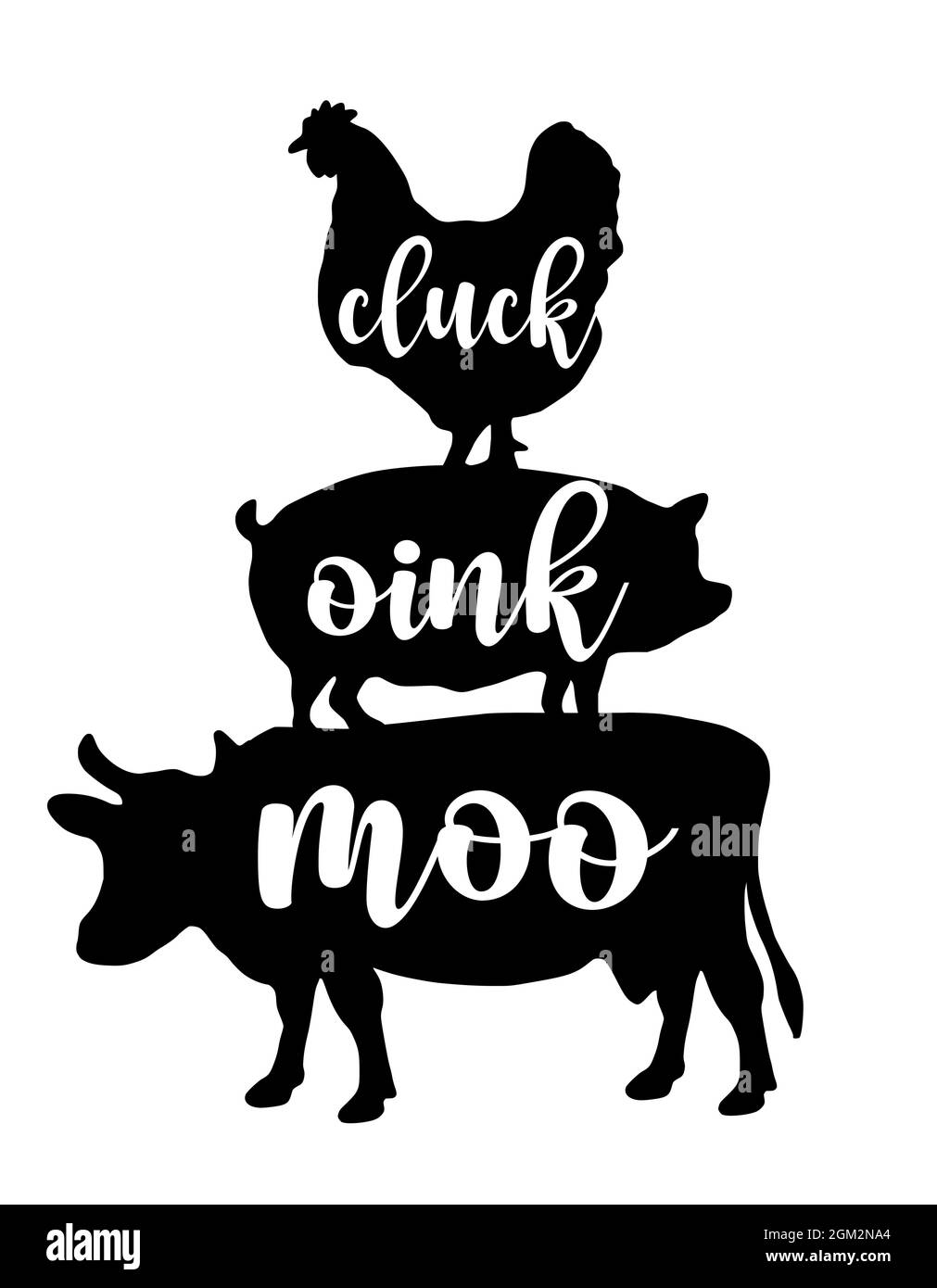 Cluck oink moo - Happy Harvest fall festival design for markets ...