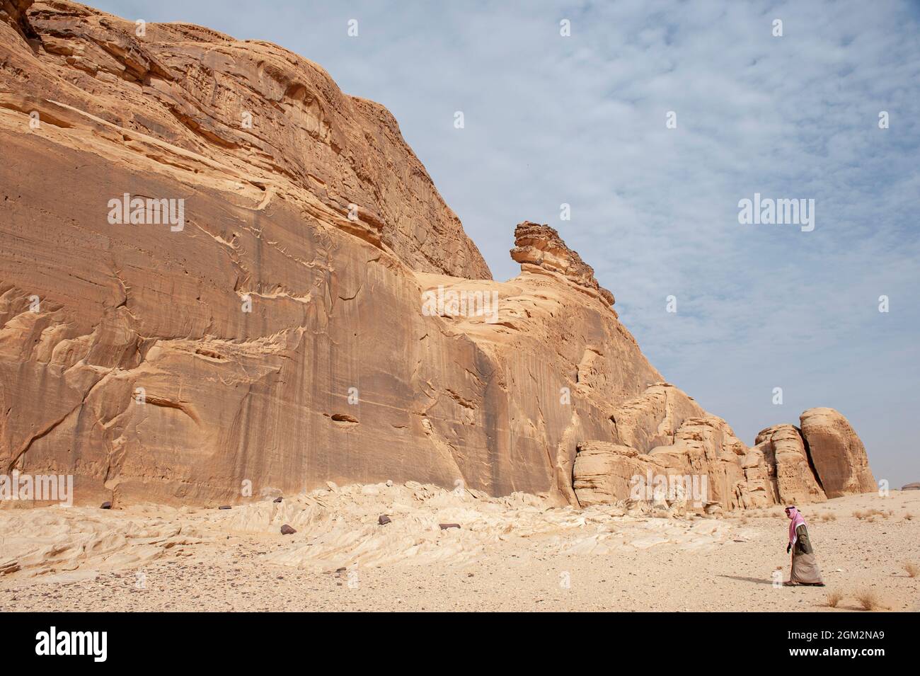Sandstone rock formations of crazy shapes in the desert near Medina and ...