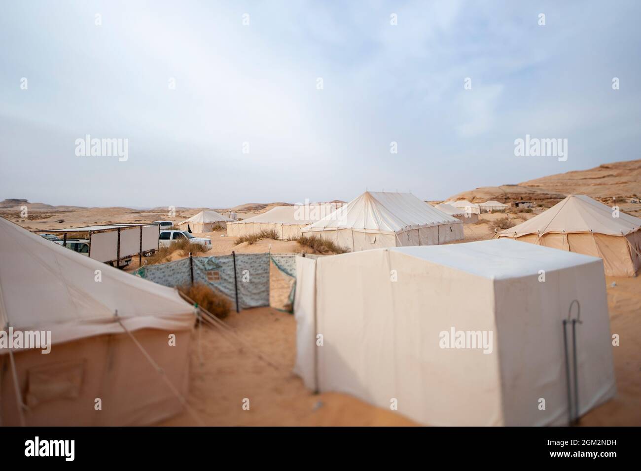 Royal hunting camp in the desert near Medina in Saudi Arabia Stock ...