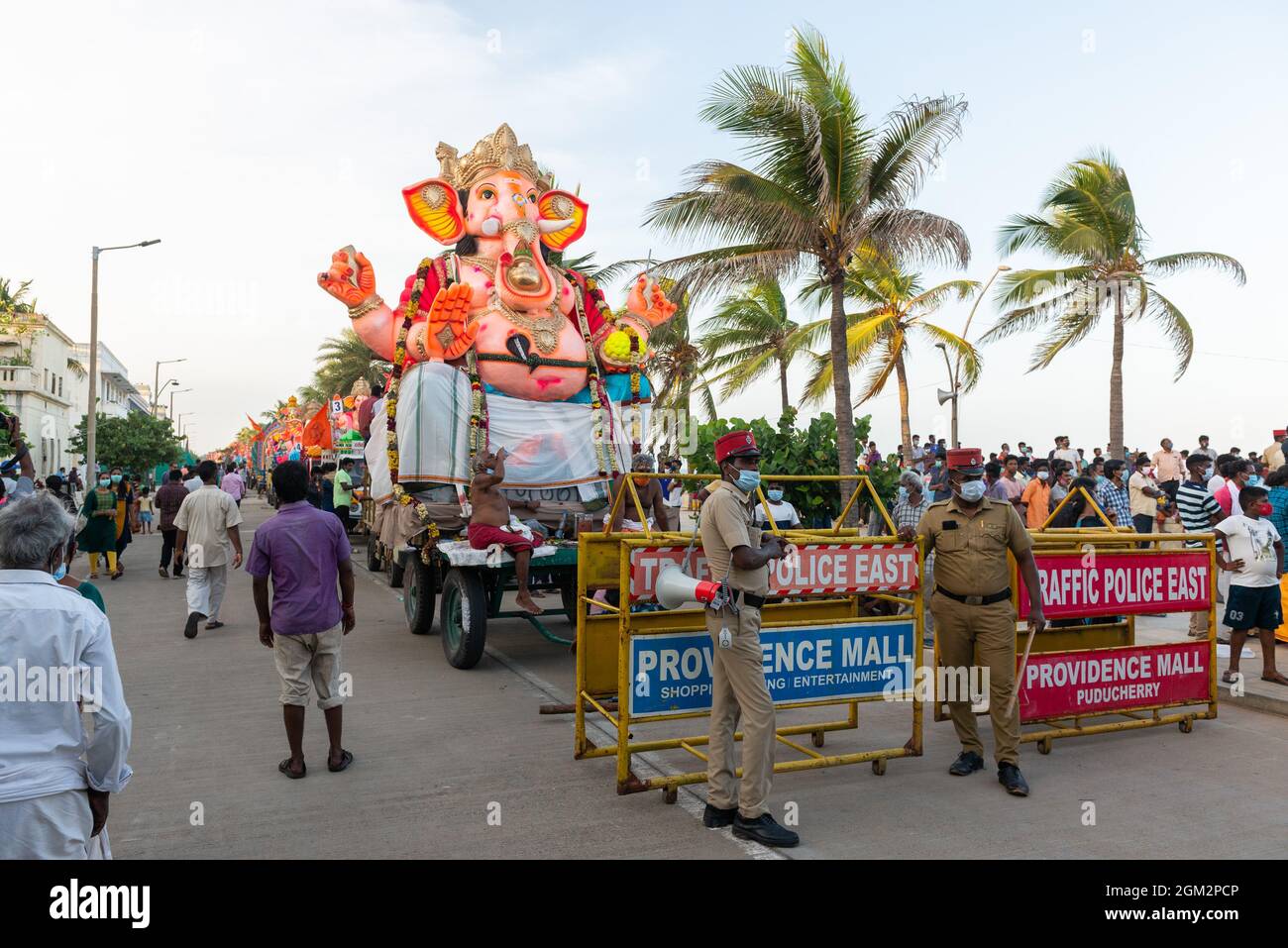 Pondicherry,India - 14th September 2021 - Parade of the big statues of ...
