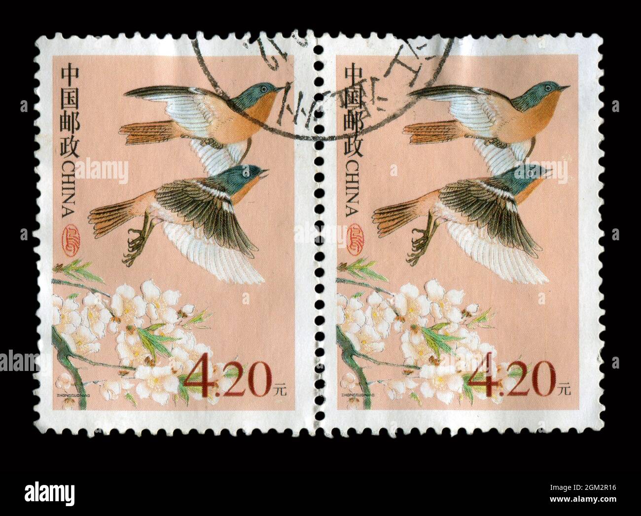 2 PCS SET Stamp printed in China shows image of the Birds Stock Photo ...