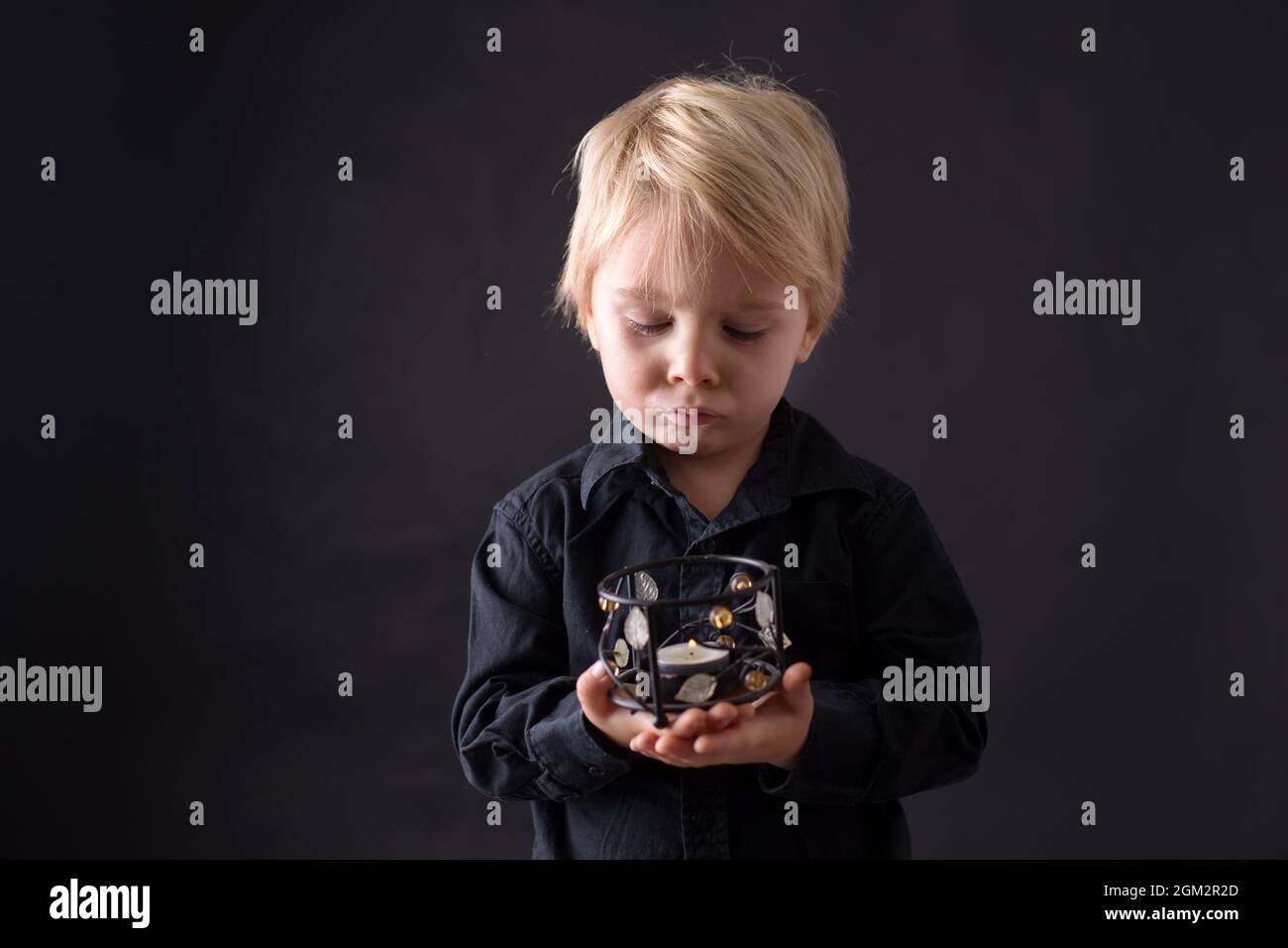 Little toddler child, boy praying, child praying, isolated background ...