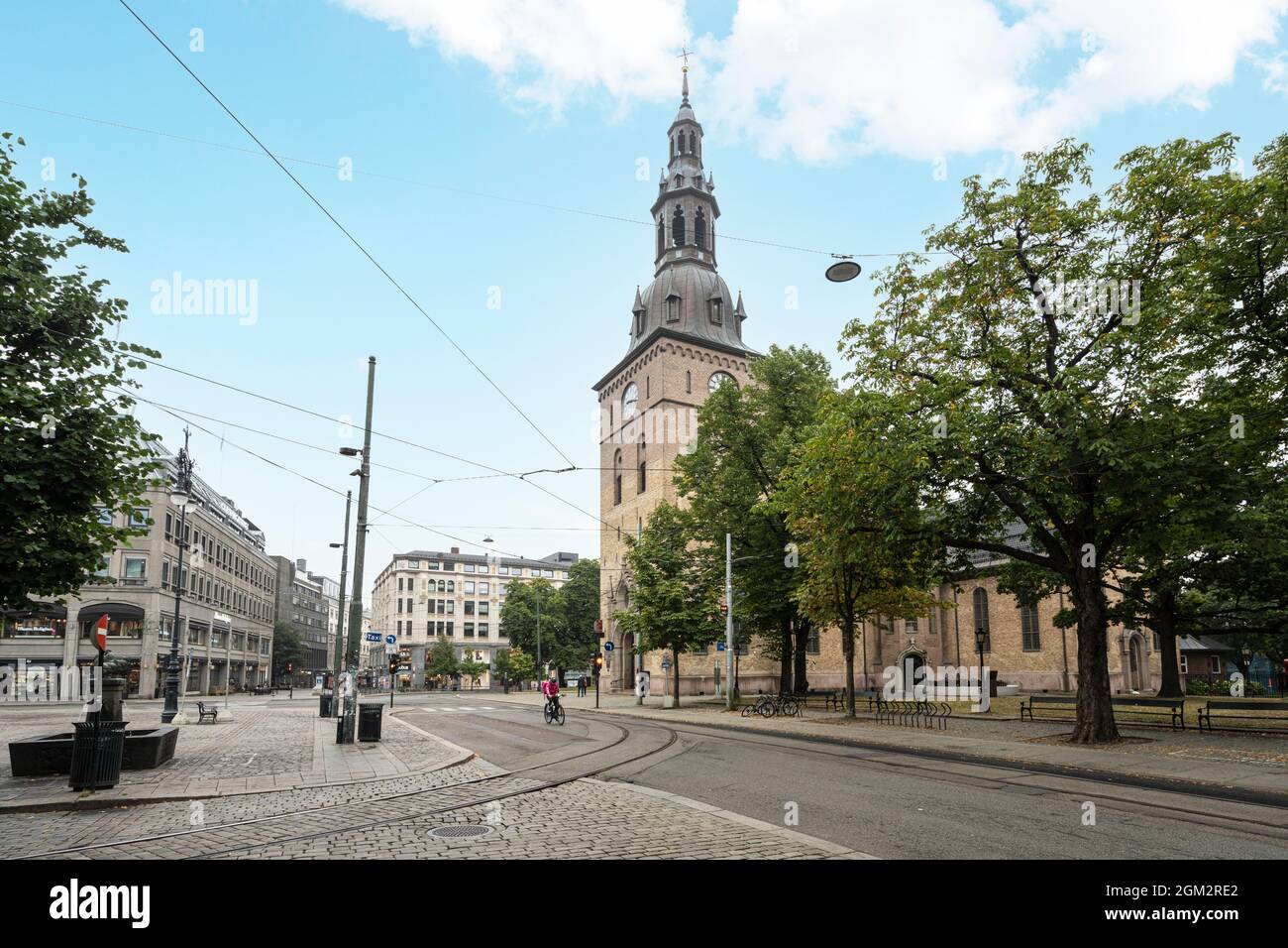 Oslo, Norway. September 2021, The outdoor view of the Oslo Cathedral in ...