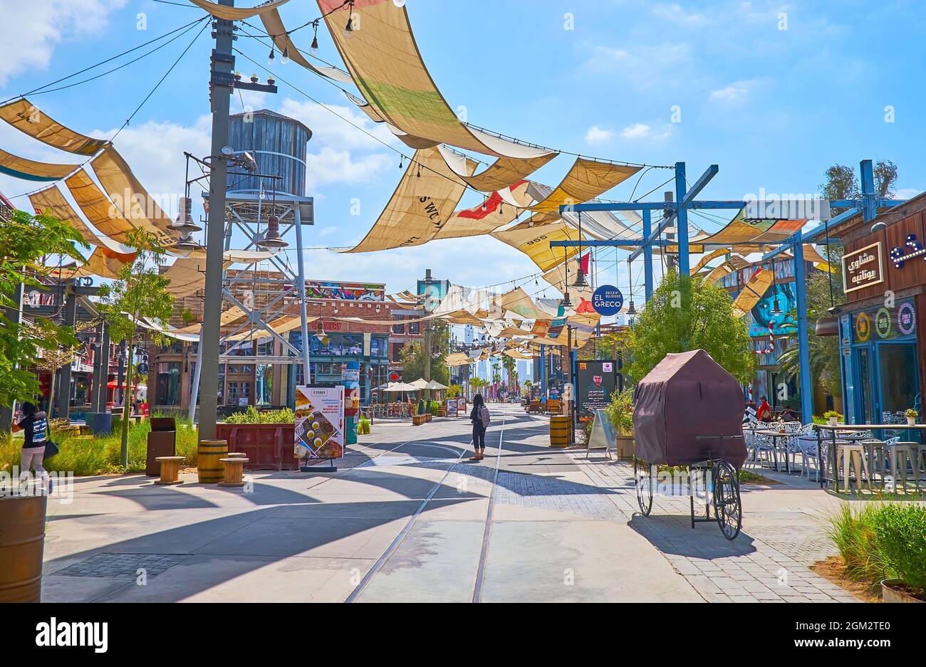 DUBAI, UAE - MARCH 4, 2020: Walk the scenic streets of La Mer Beachside ...