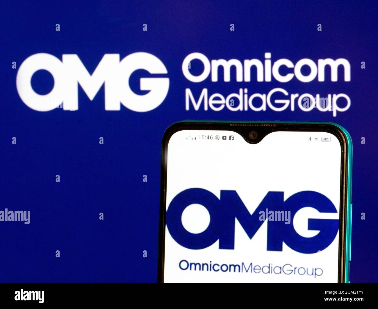 In this photo illustration Omnicom Media Group Holdings Inc logo seen ...