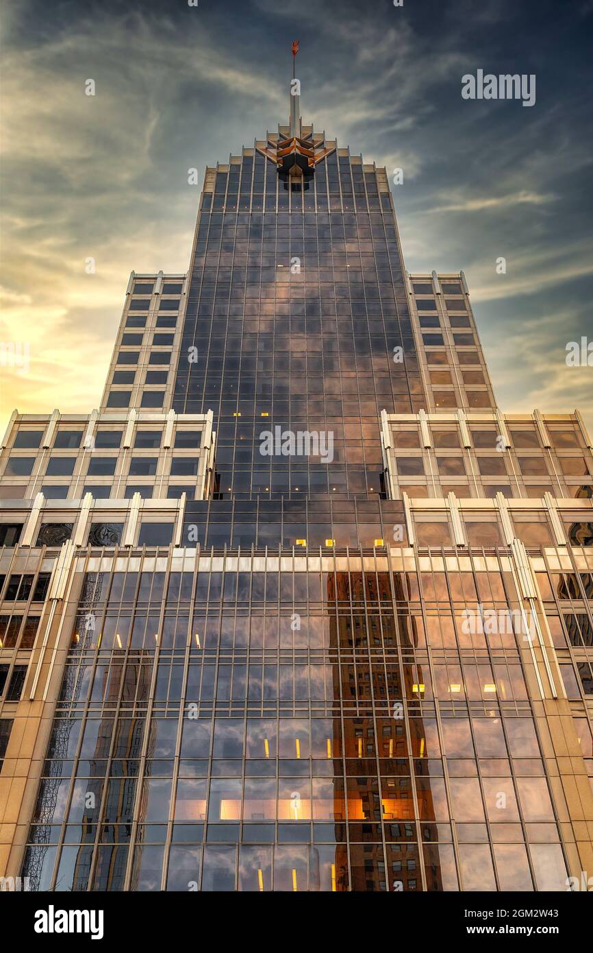 Mutual Of America - View to the facade of the skyscraper in midtown ...