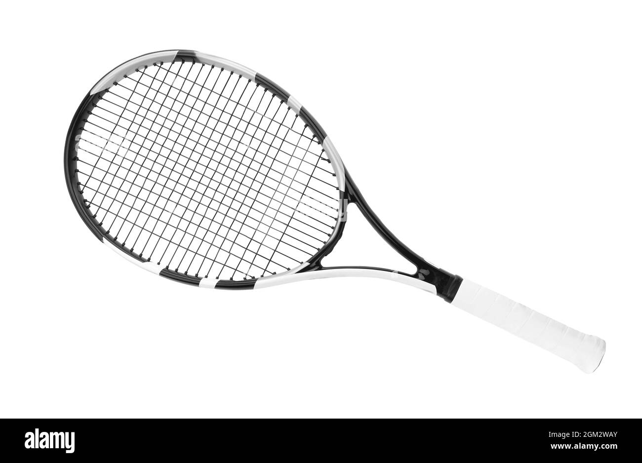 Tennis racket on white background Stock Photo - Alamy