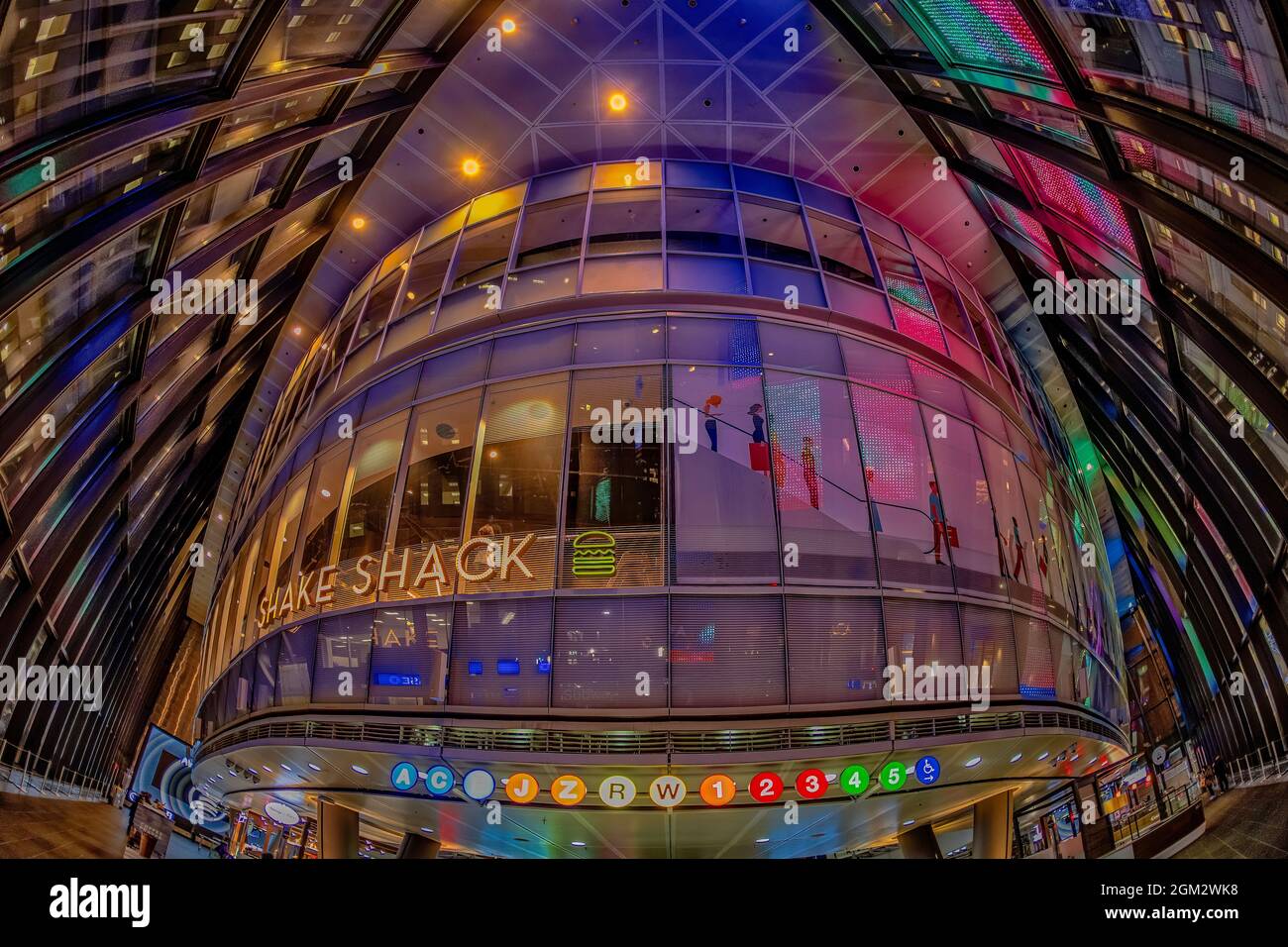NYC Fulton Street Subway Station - Interior view to the futuristic ...