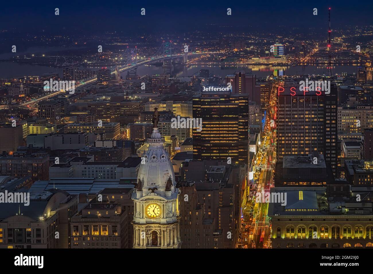 Philly and NJ Skyline From Above - View to Center City with the ...