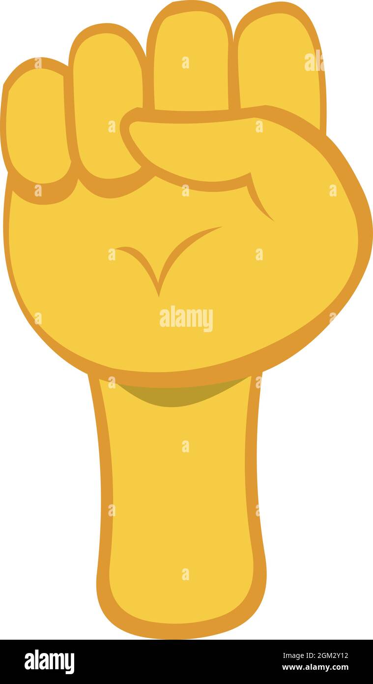 Vector illustration of yellow hand with clenched fist Stock Vector ...