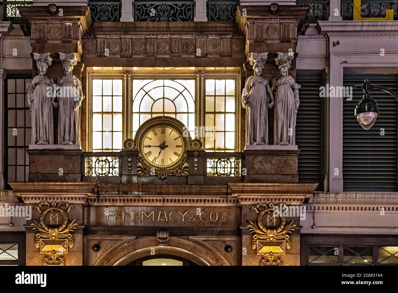 RH Macy & Co Inc Facade - View to the vintage clock and facade at RH ...