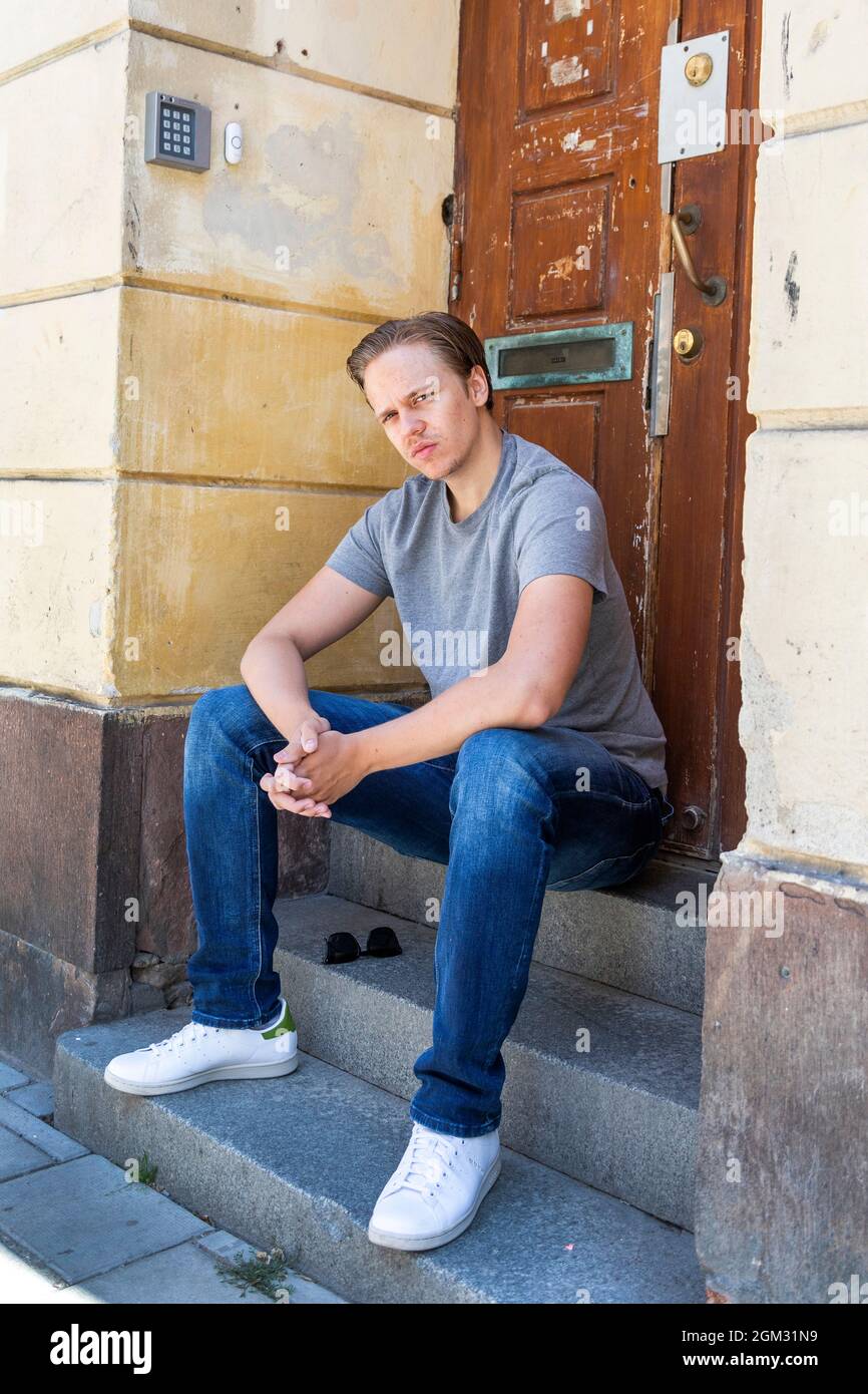 Swedish actor Valter Skarsgard (Swedish: Valter Skarsgård) photographed ...