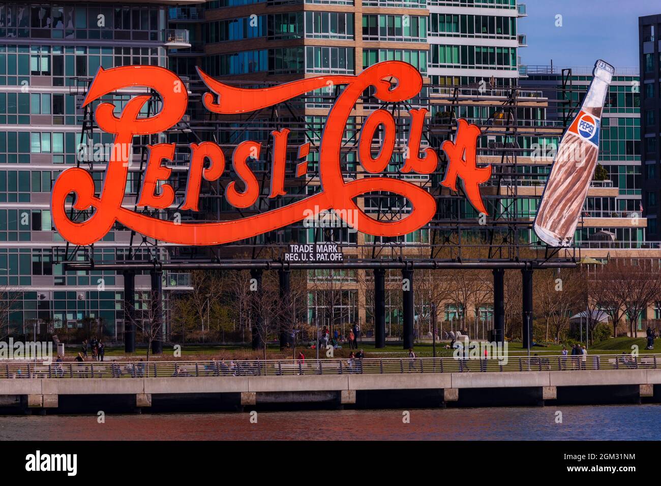 Pepsi Cola Sign - View to the iconic landmark of the Pepsi Cola Sign in ...