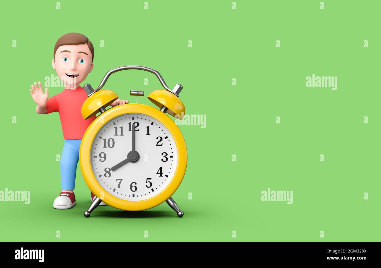 Cartoon alarm clock happy smiling hi-res stock photography and images ...