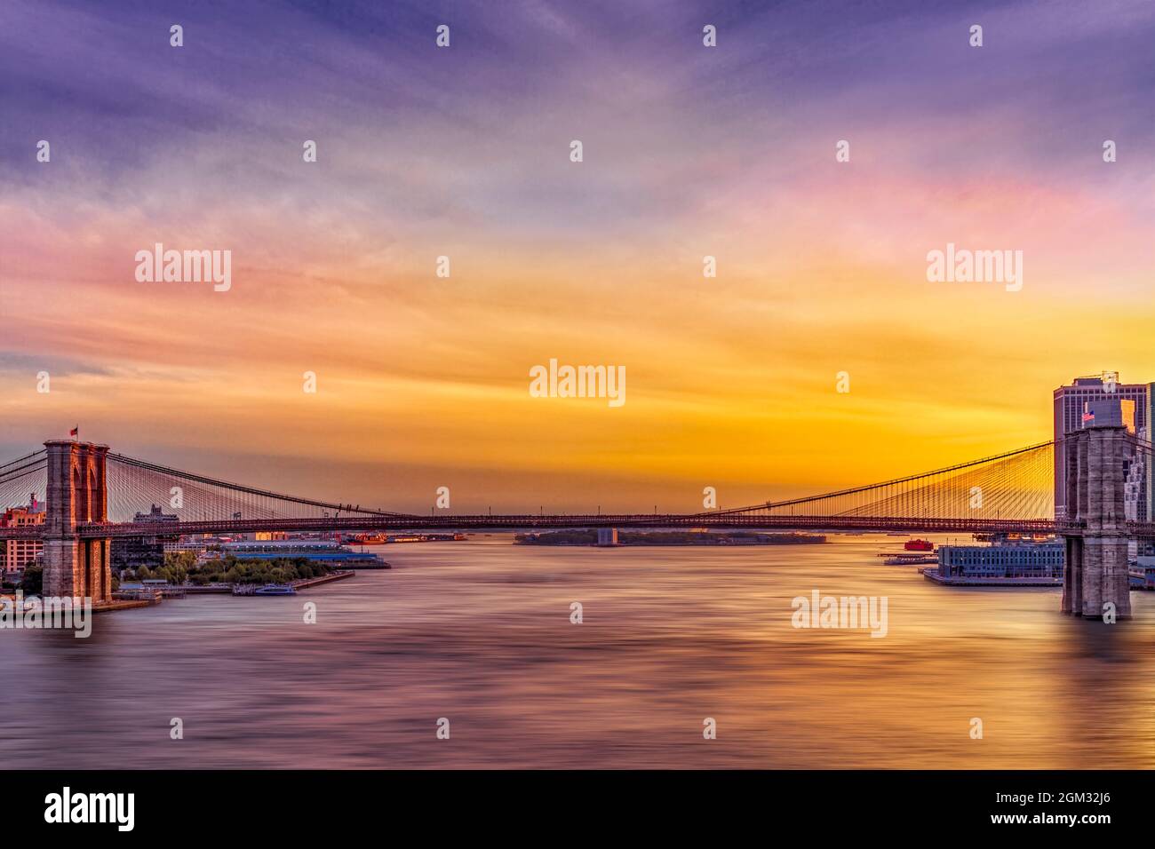 Brooklyn Bridge Panoramic - Panorama of the Brooklyn Bridge spanning ...