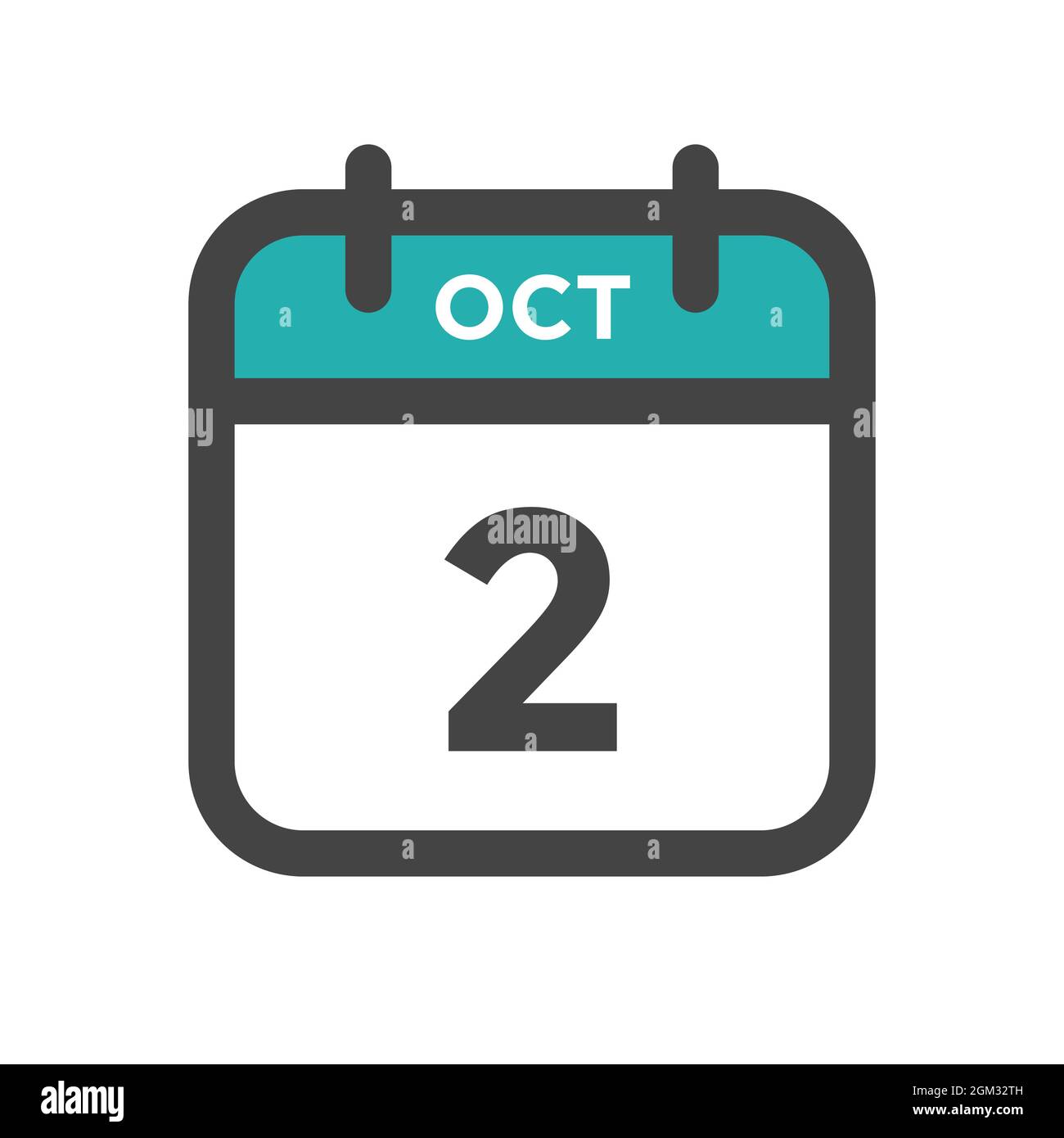 October 2 Calendar Day or Calender Date for Deadline and Appointment ...