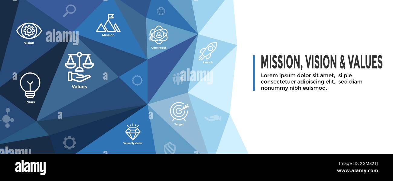 Mission Vision and Values Web Header & Icon Set Stock Vector Image ...