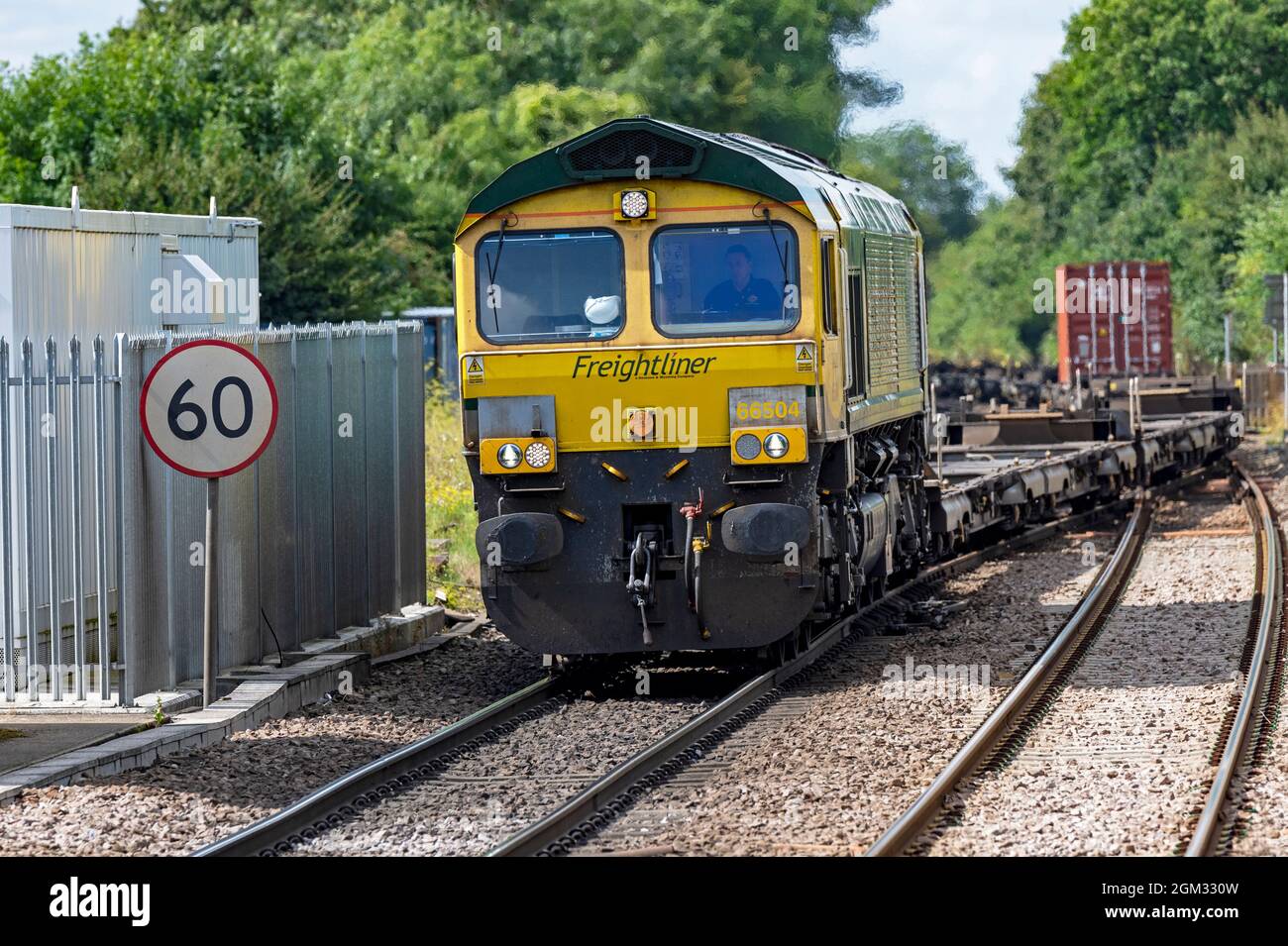 Freightliner cargo train heading towards the port of Felixstowe with ...