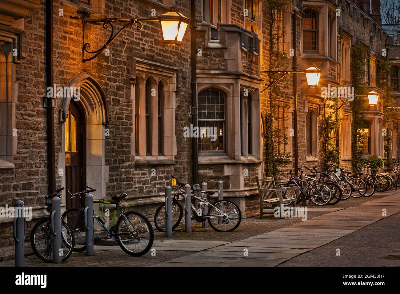 Princeton University Campus - A view to the illuminated Collegiate ...