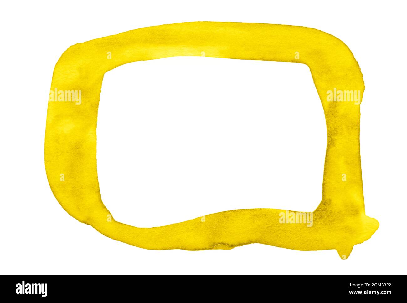 Yellow watercolor frame - abstract rectangular background for design ...