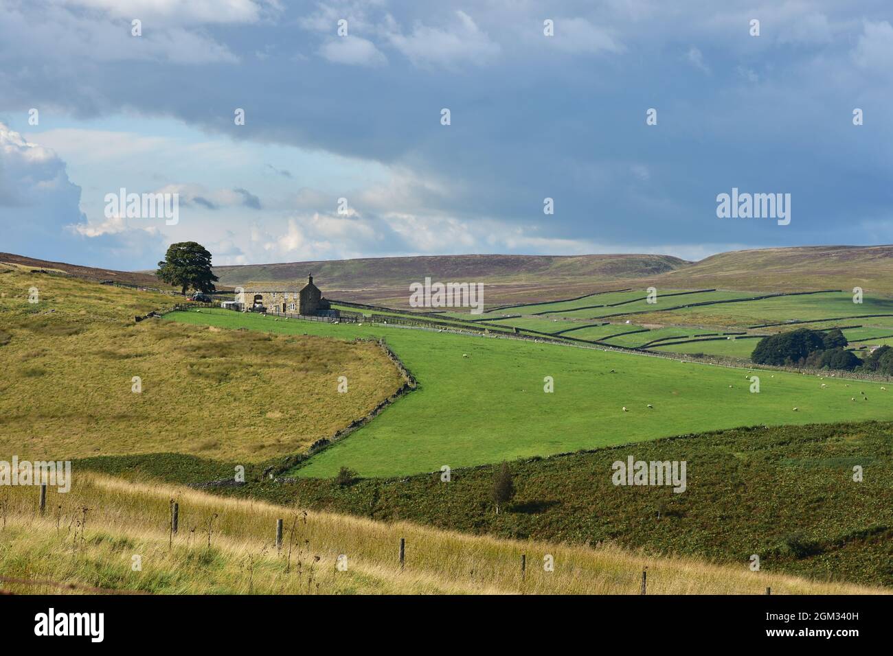 Lone house on Stanbury Moor, Bronte Country, West Yorkshire Stock Photo ...