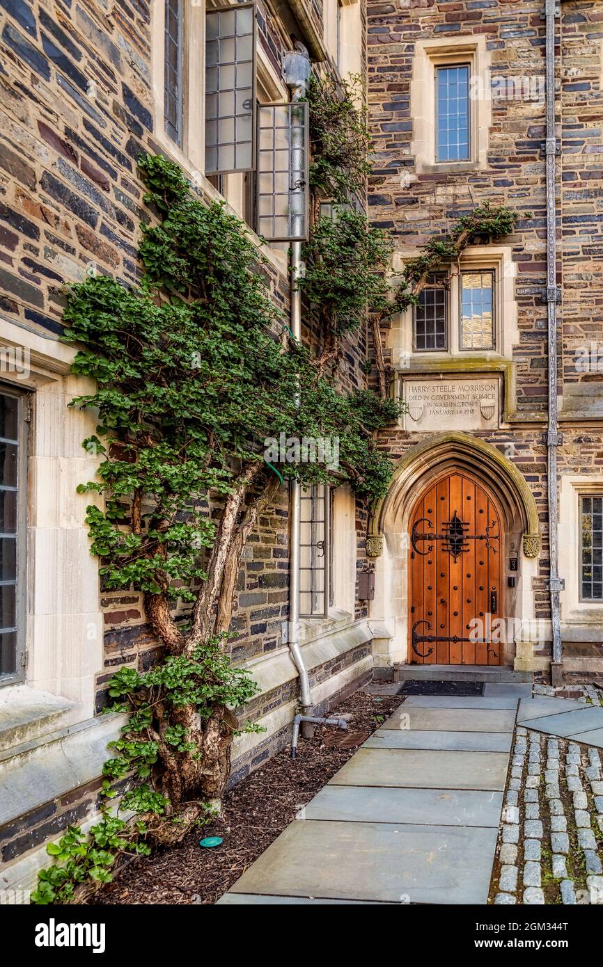 Princeton University Foulke Hall II - Wooden door entrance to the dorm ...