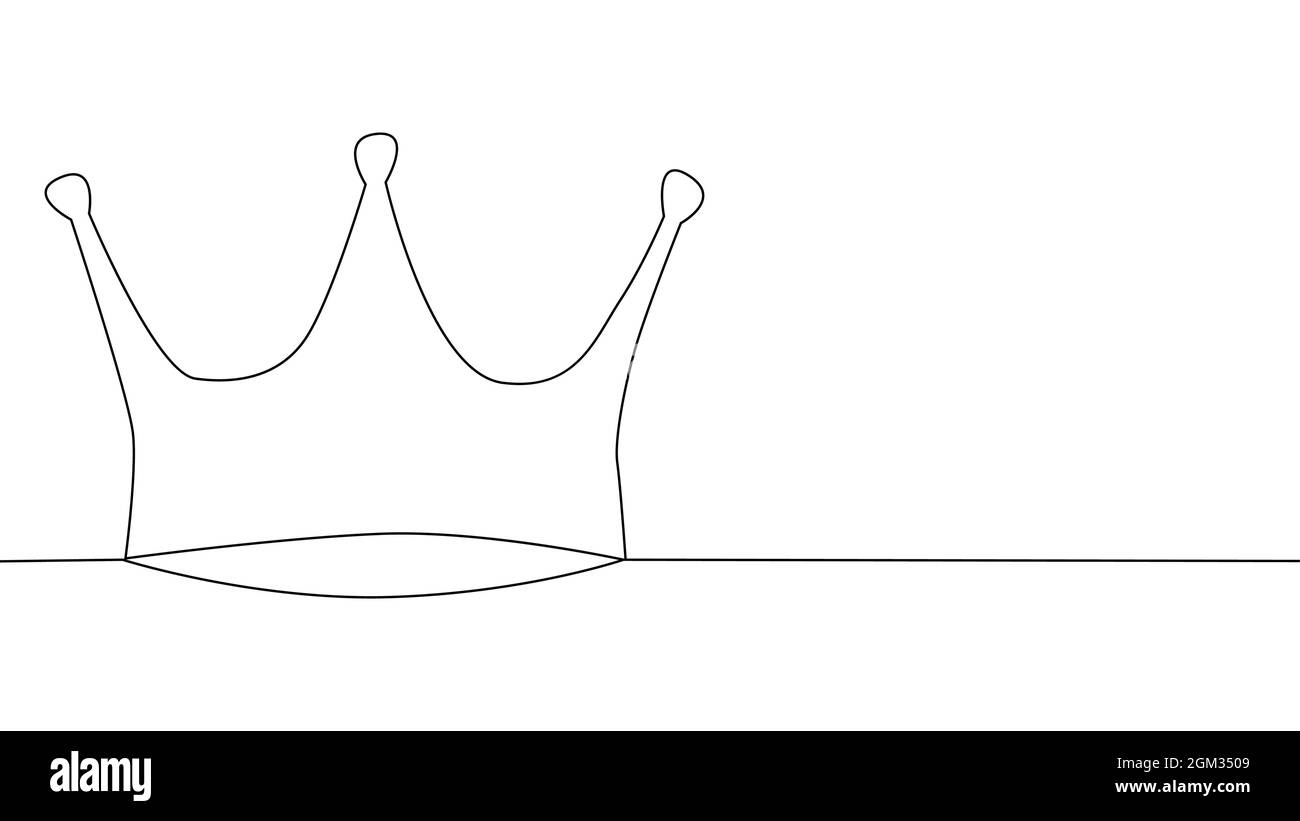 Continuous line drawing crown, symbol of royalty Stock Vector Image ...