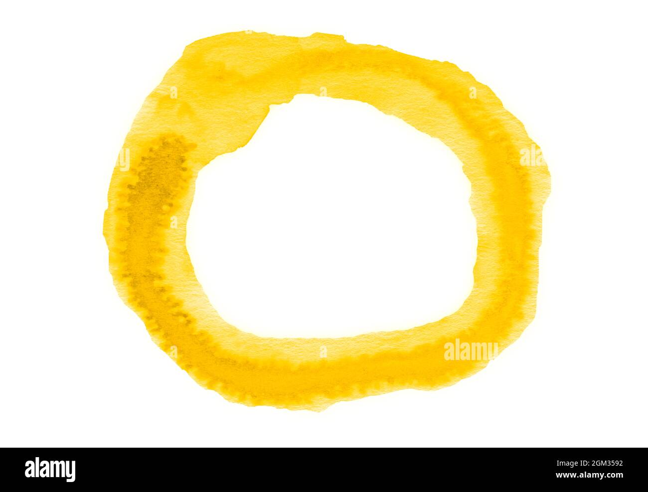 Yellow watercolor round frame - abstract background for design Stock ...